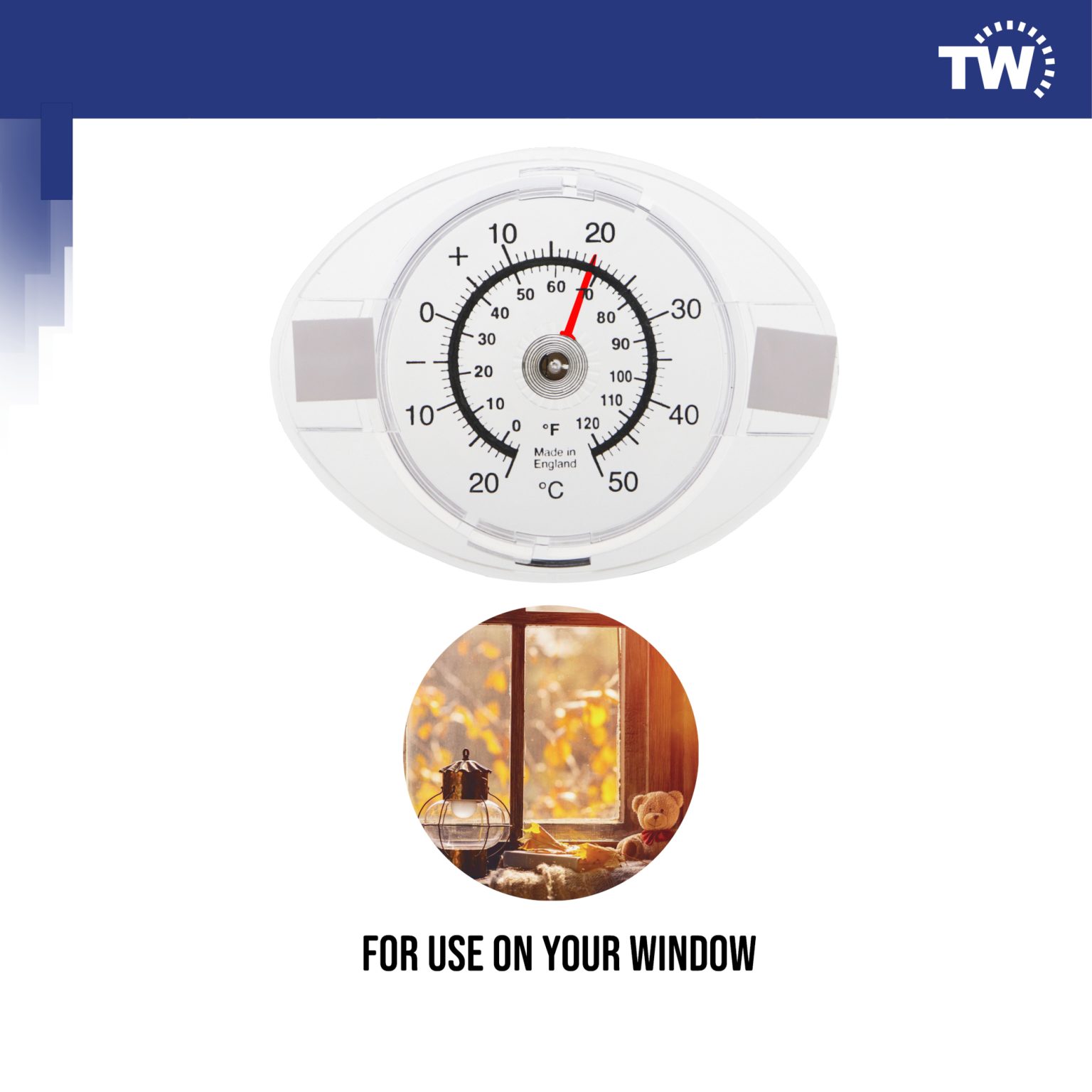 Dial Window Thermometer - Self Adhesive - Thermometer World