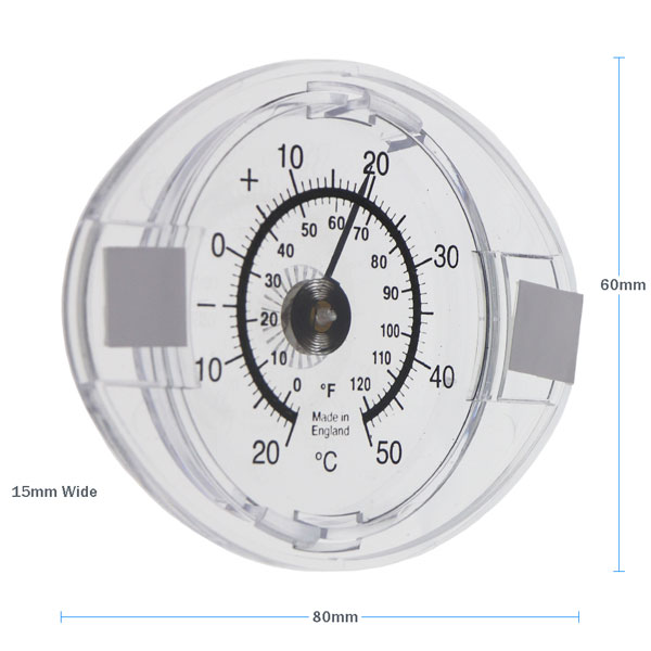 Dial Window Thermometer - Self Adhesive - Thermometer World