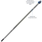 300mm Blue Spirit Glass Laboratory Thermometer -10 to +200C