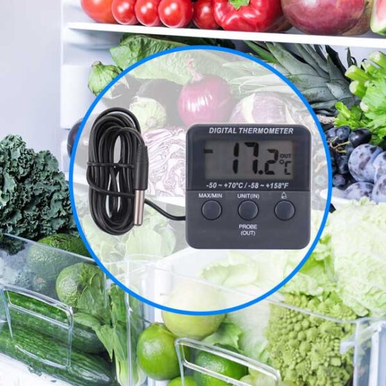 Twin Reading Digital Fridge Freezer Thermometer With Alarm