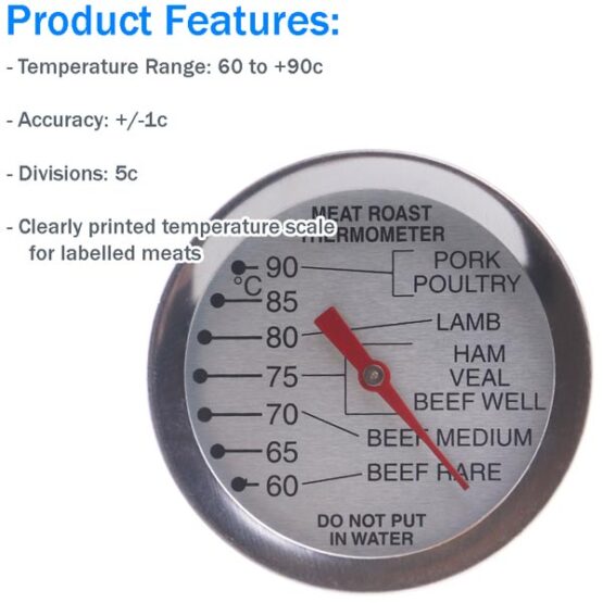 Meat Thermometer for Roasting & Perfect Meat Cooking