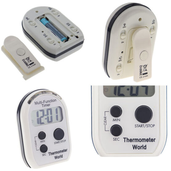 Kitchen Timer and Clock - Multi-Function Alarm - Thermometer World