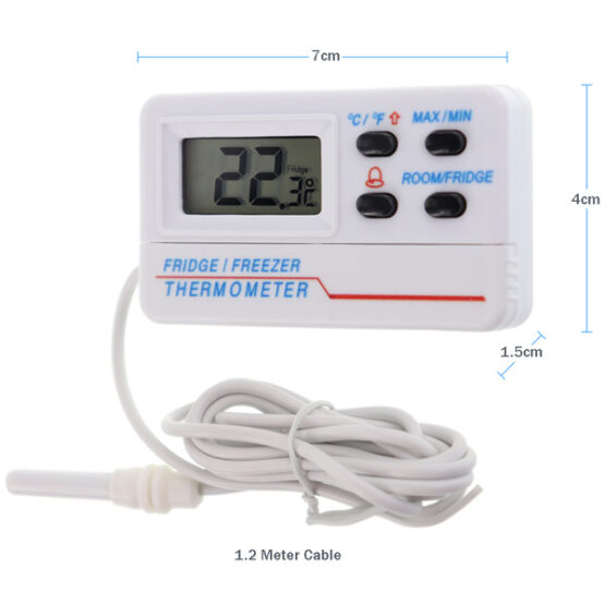 Digital Fridge Freezer Thermometer with 2 Point Calibration Certificate