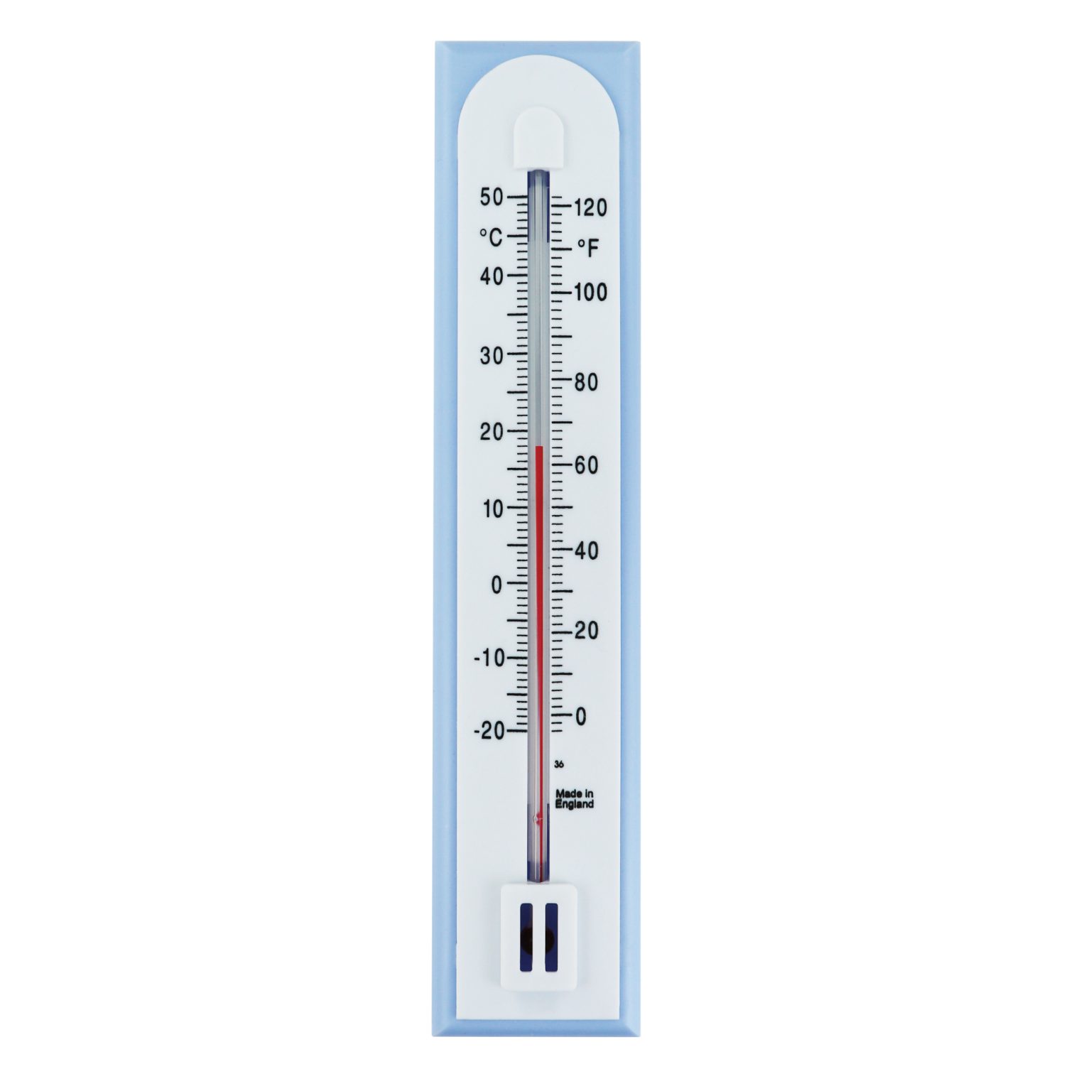 Light Blue 2-Piece Plastic Wall Thermometer - Thermometer World